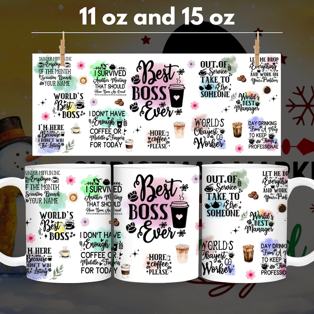 Funny Office Quotes Mug Wrap, Sarcastic Office Mug PNG Digital Download ...