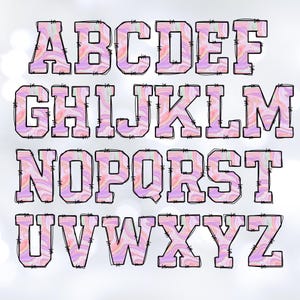 Pastel Marble Alphabet PNG – Sweet Doodle Varsity Letters Clipart Pack ...