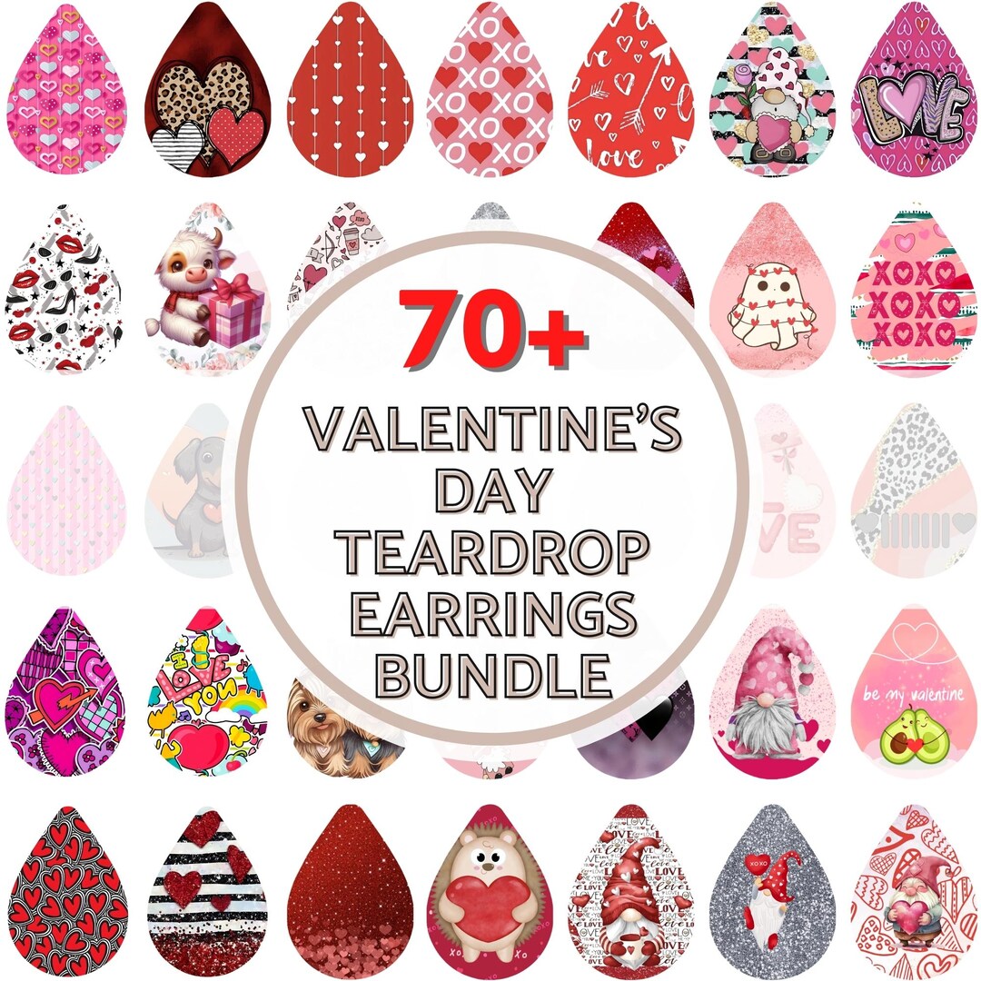70+ Valentine's Day Teardrop Earring Bundle, Valentine's Teardrop ...