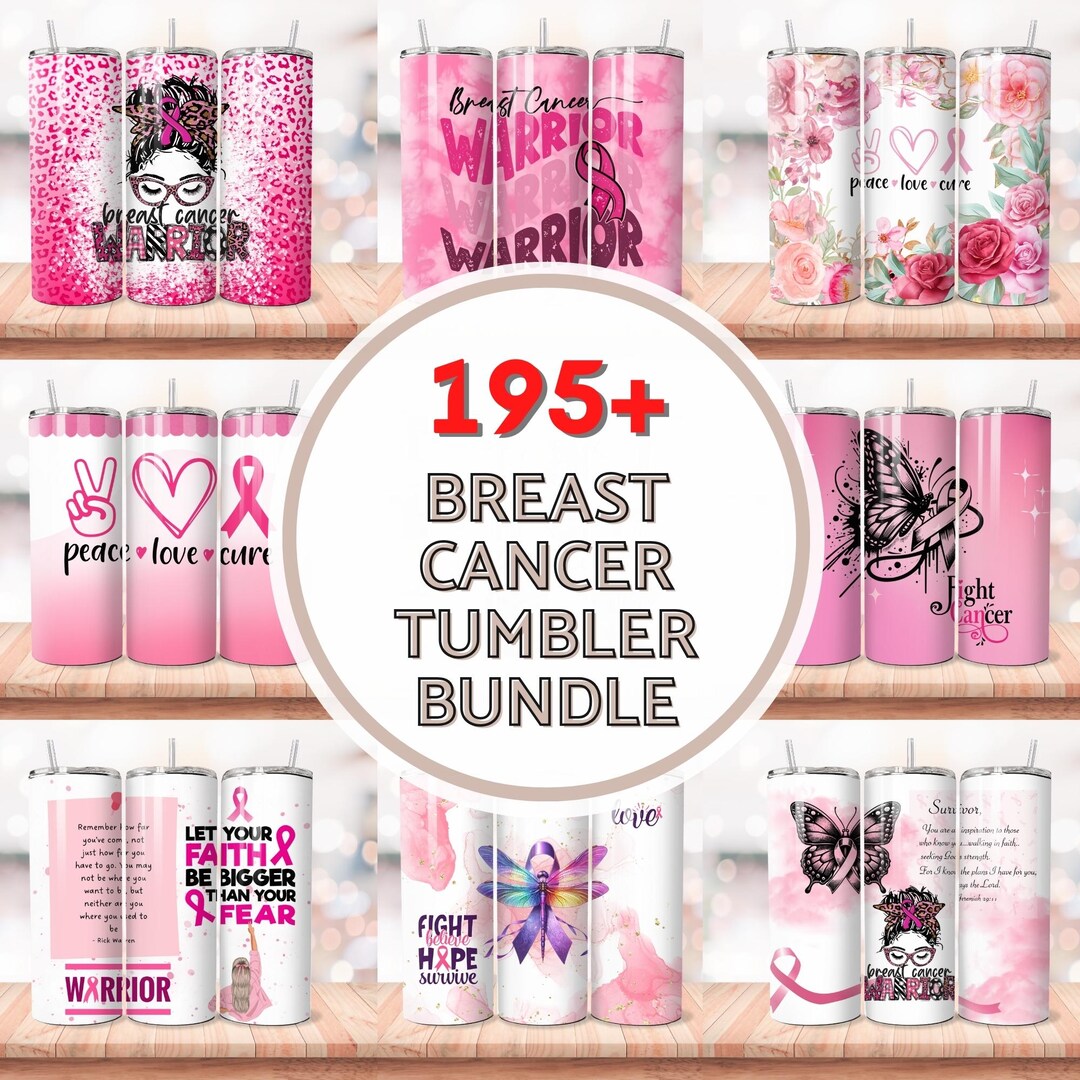 195+ Breast Cancer Tumbler Wrap Bundle Ribbon Awareness Cancer ...