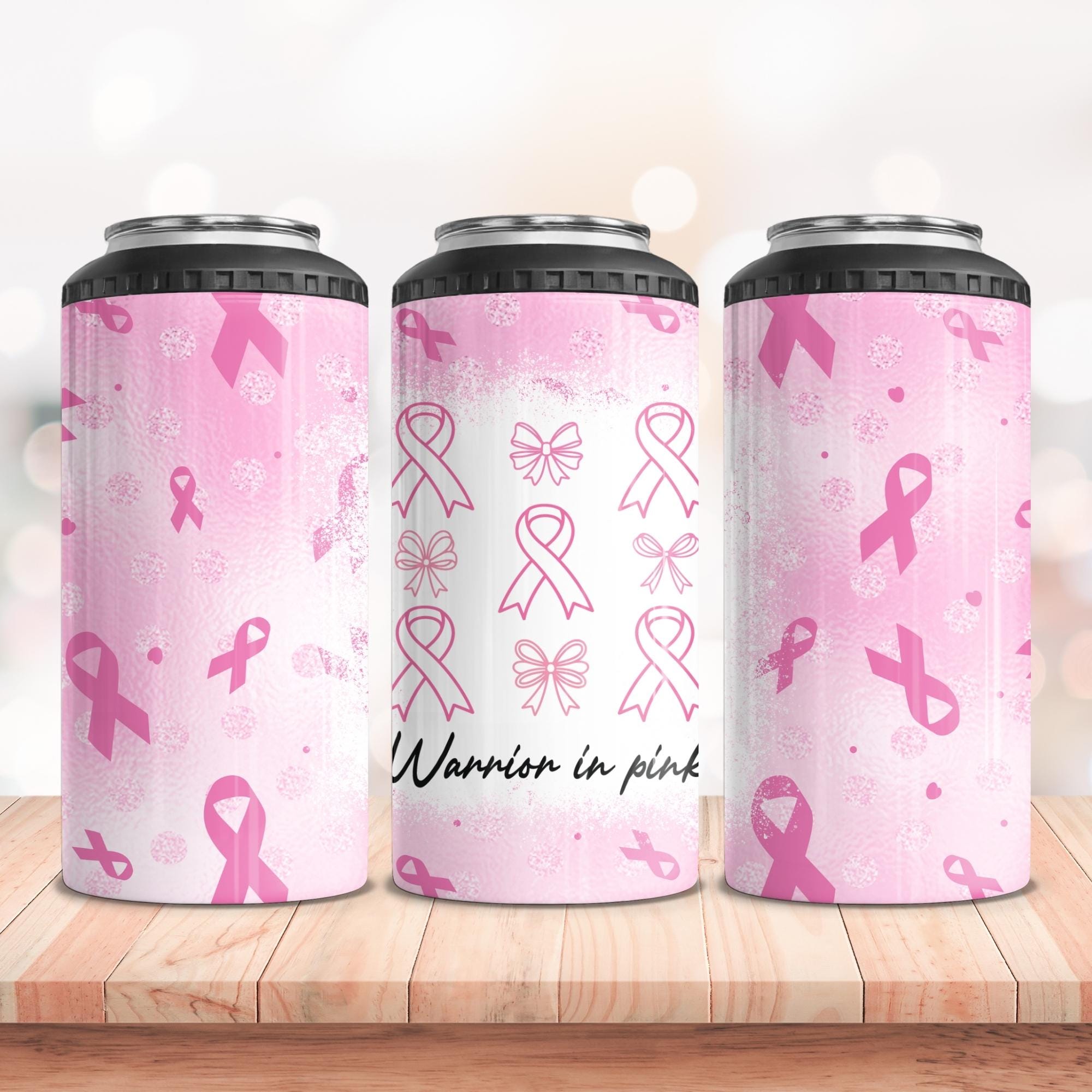 80+ Breast Cancer 4-in-1 Can Cooler Wrap Bundle – Pink Ribbon Awareness ...