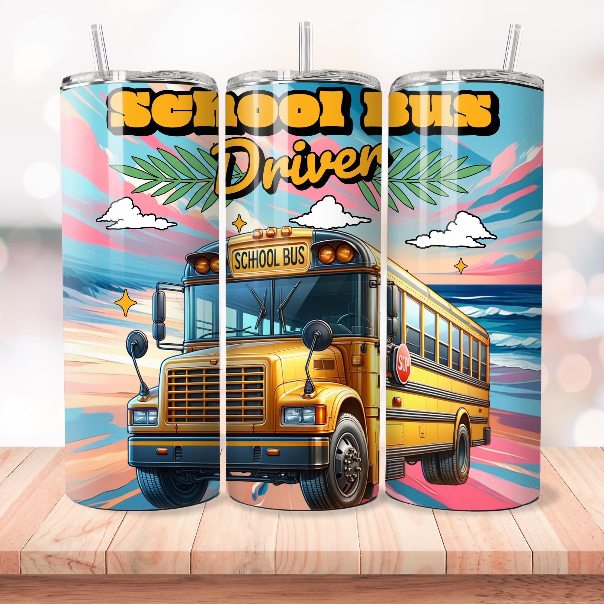 30+ School Bus Tumbler Wrap Bundle, Bus Driver Seamless, Bus ...