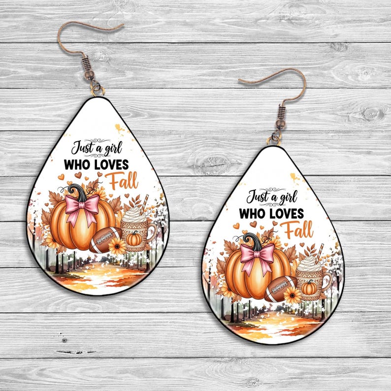 Fall Teardrop Earrings PNG Bundle: 70+ Autumn Sublimation Designs ...