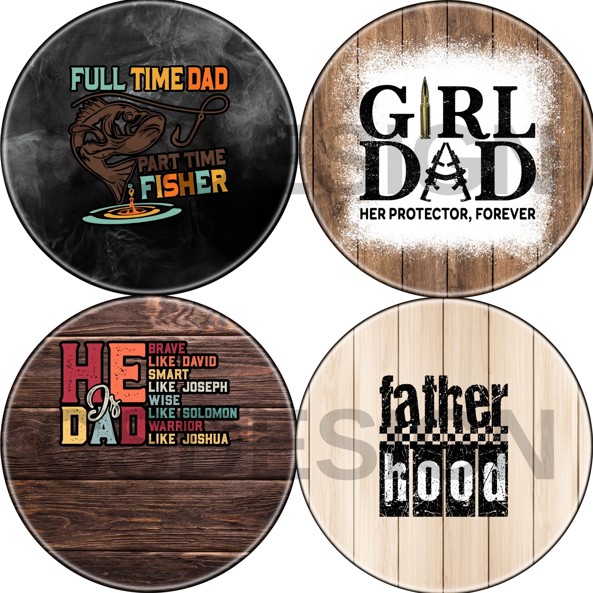 Funny Dad Car Coaster Design Bundle Father's Day Round Keychain PNG ...