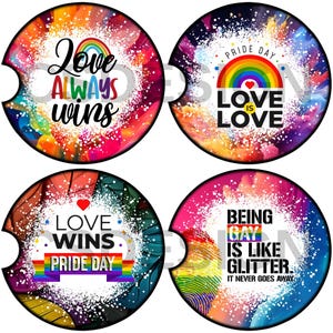 60+ Pride Car Coaster Designs, LGBTQ+ PNG, LGBT Car Coaster, Love is ...