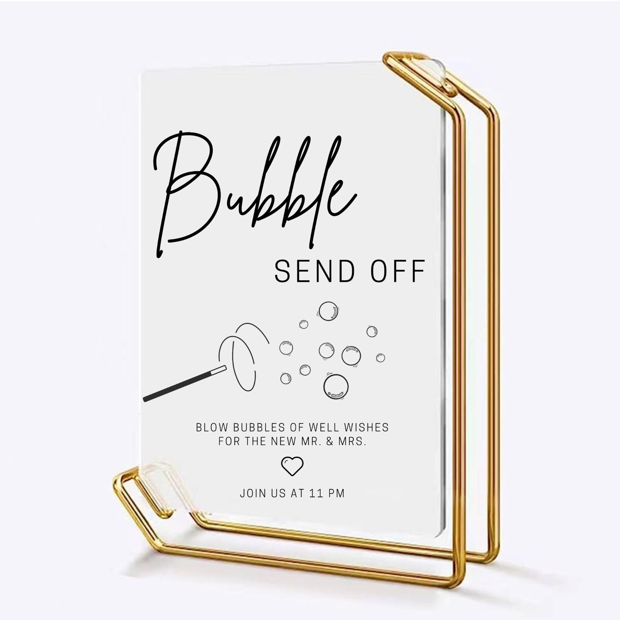 Bubble Send off Sign, Editable Newlywed Send off Sign, Printable ...