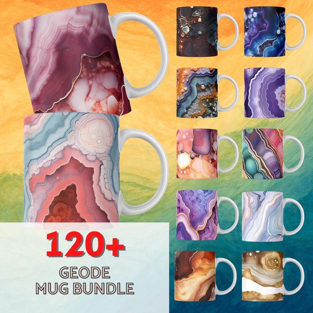 130+ Geode Agate Mug Wrap Bundle, Geode Agate 3D Mug Sublimation ...