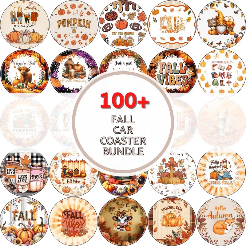 Cute Fall Car Coasters - Etsy