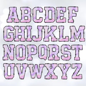 Pastel Marble Alphabet PNG – Sweet Doodle Varsity Letters Clipart Pack ...