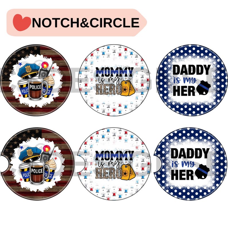 Police Car Coaster Sublimation Bundle – 50+ PNG Designs for Police Wife ...