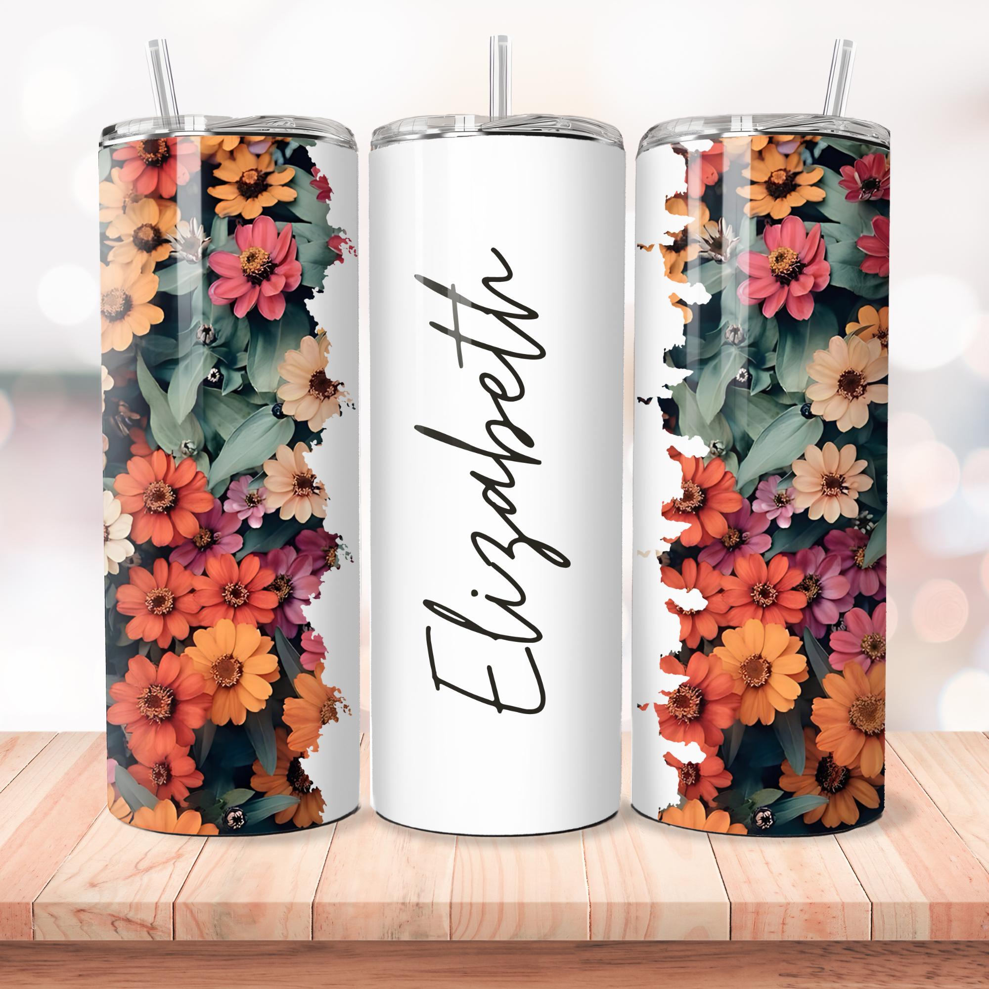 220+ Add Your Own Text Tumbler, Floral Add Your Name, Text Tumbler ...