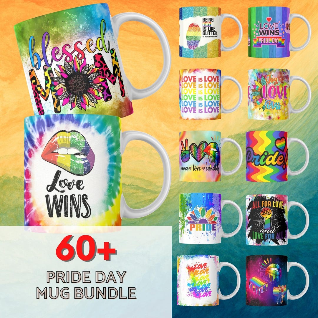 60+ Pride Mug Wrap Bundle, Pride Mug Sublimation Mug Design, Coffee Mug ...