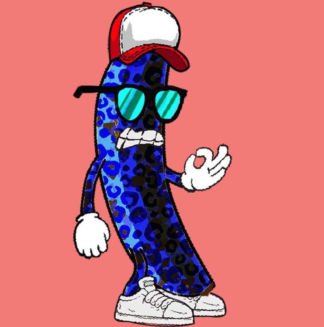 Cool Banana Flashcard Viral Nft Fruit Flashcard Banana Blue - Etsy