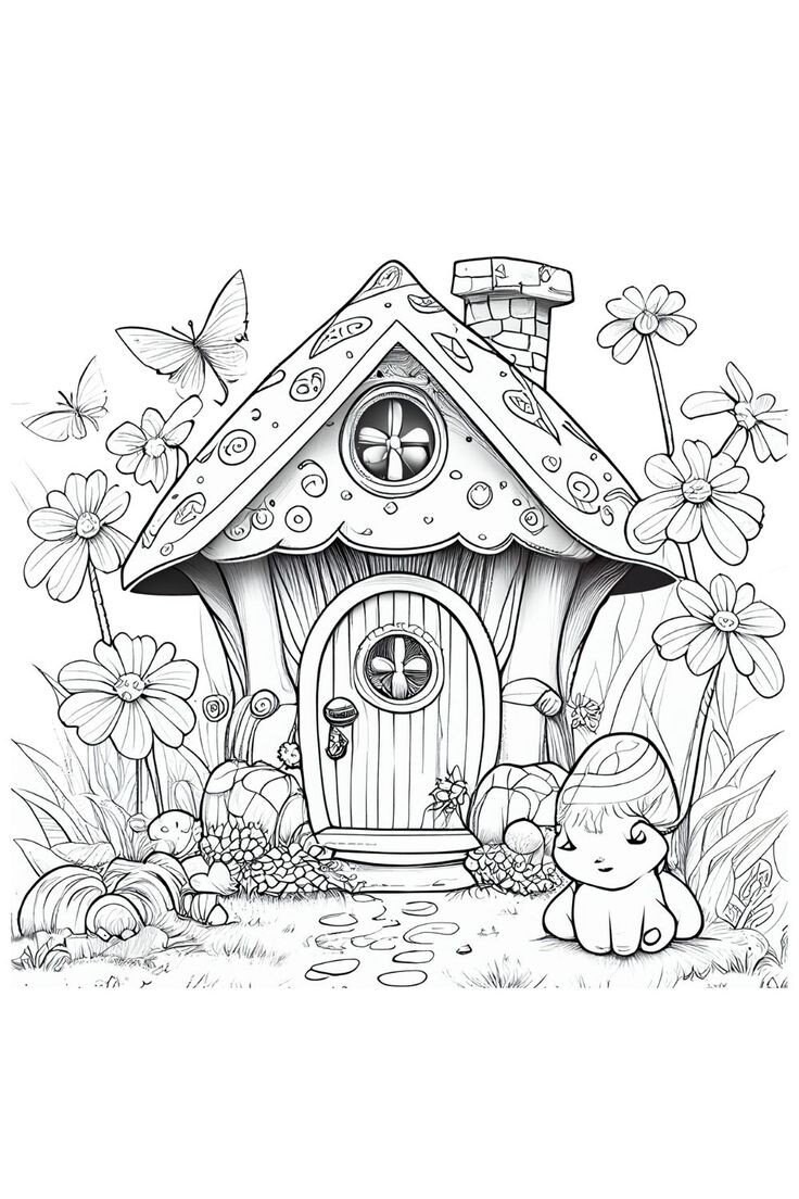 Fantasy Fairy House14 Colouring Pages for Kids and Adults - Etsy