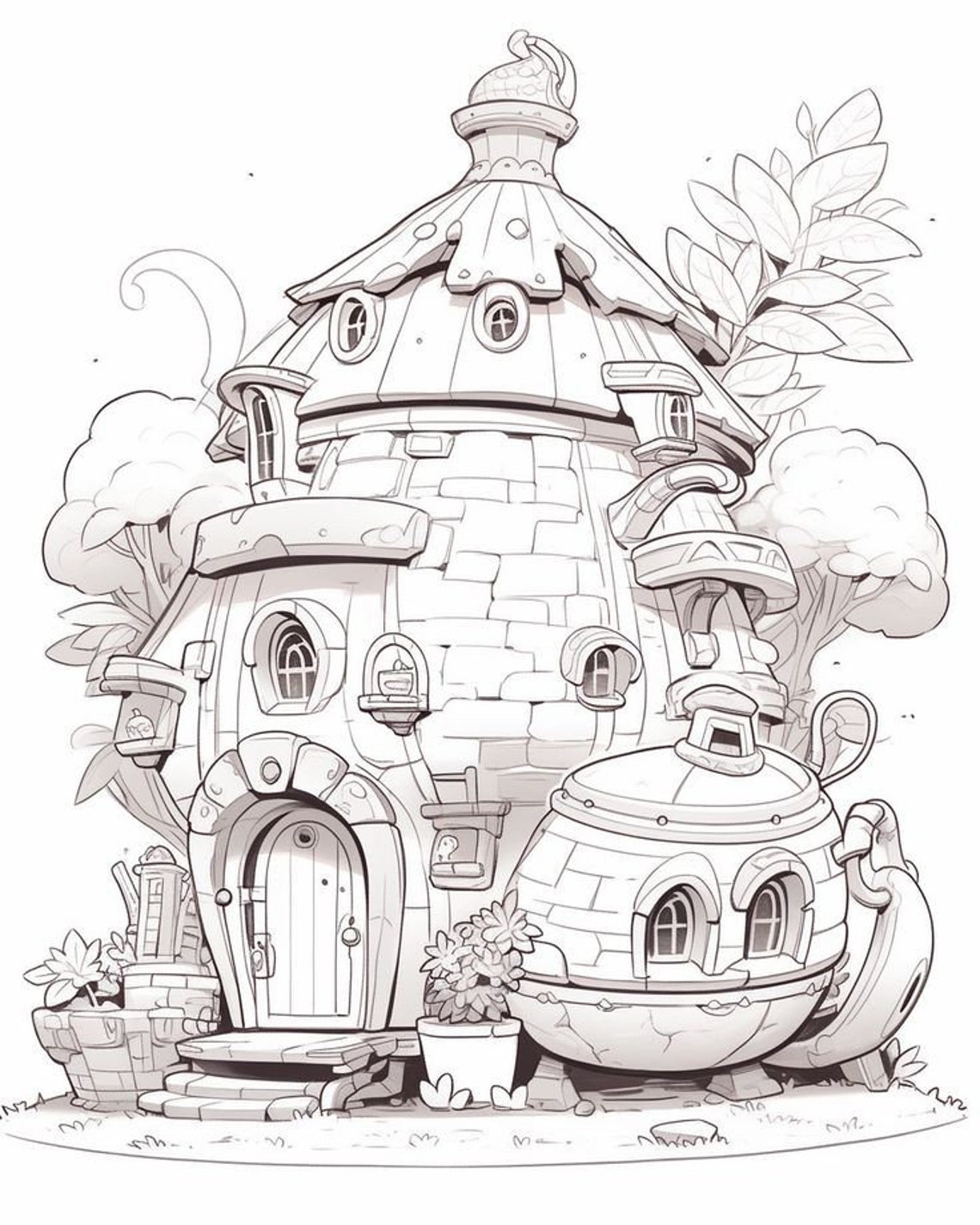 Fantasy Fairy House14 Colouring Pages for Kids and Adults - Etsy