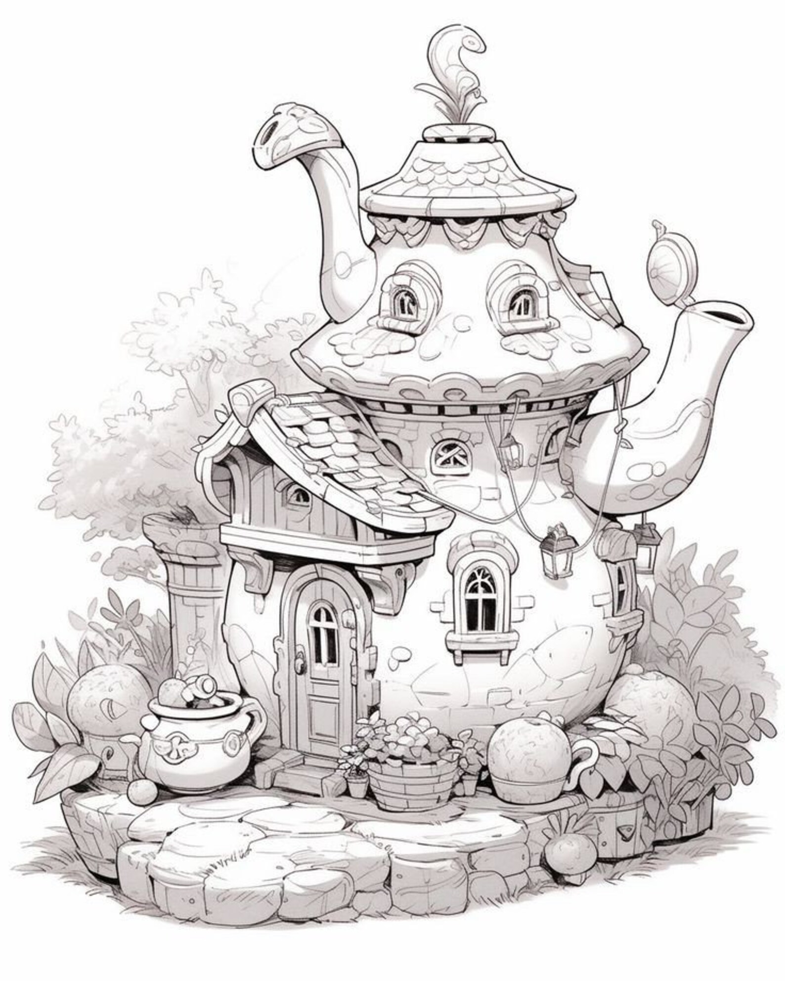 Fantasy Fairy House14 Colouring Pages for Kids and Adults - Etsy