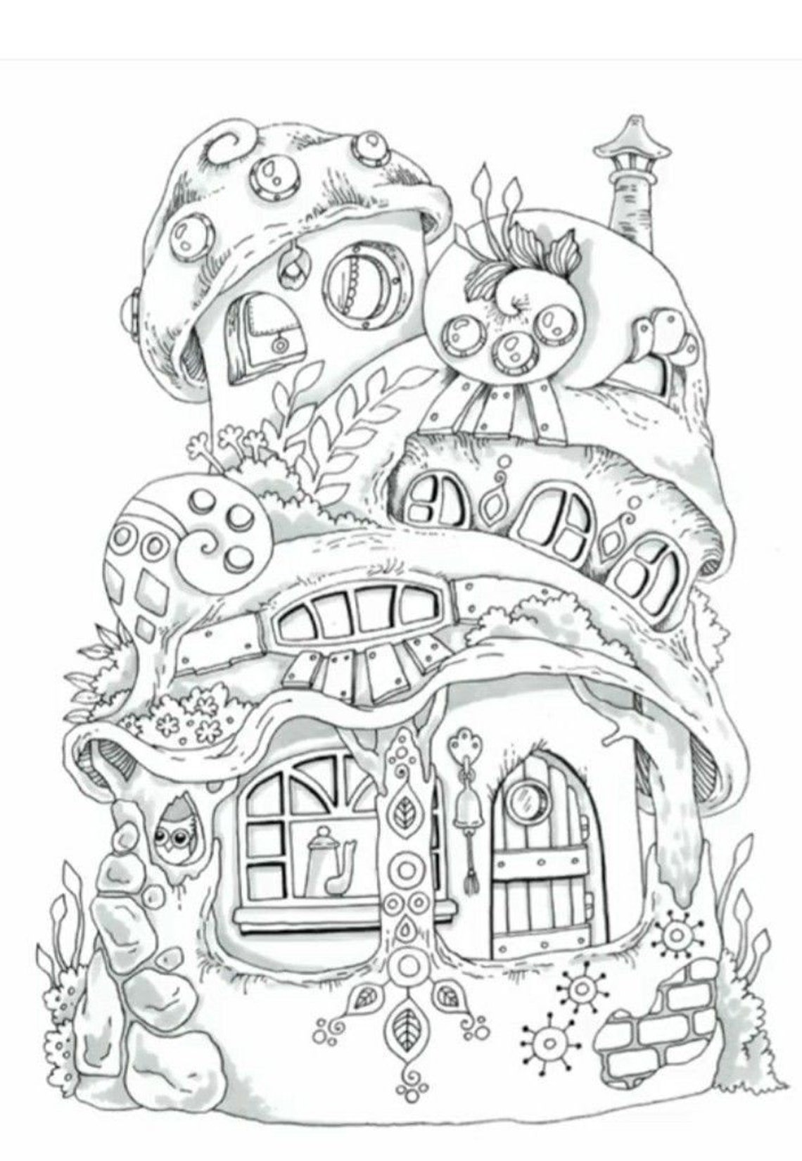 Fantasy Fairy House14 Colouring Pages for Kids and Adults - Etsy