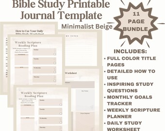 Bible Study Printable, Bible Study Journal Template and Study Guide ...