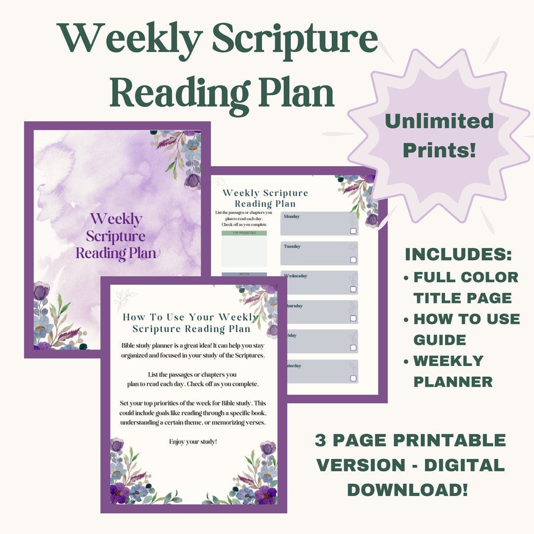 Printable Bible Study Planner and Bible Reading Trackers, Chronological ...