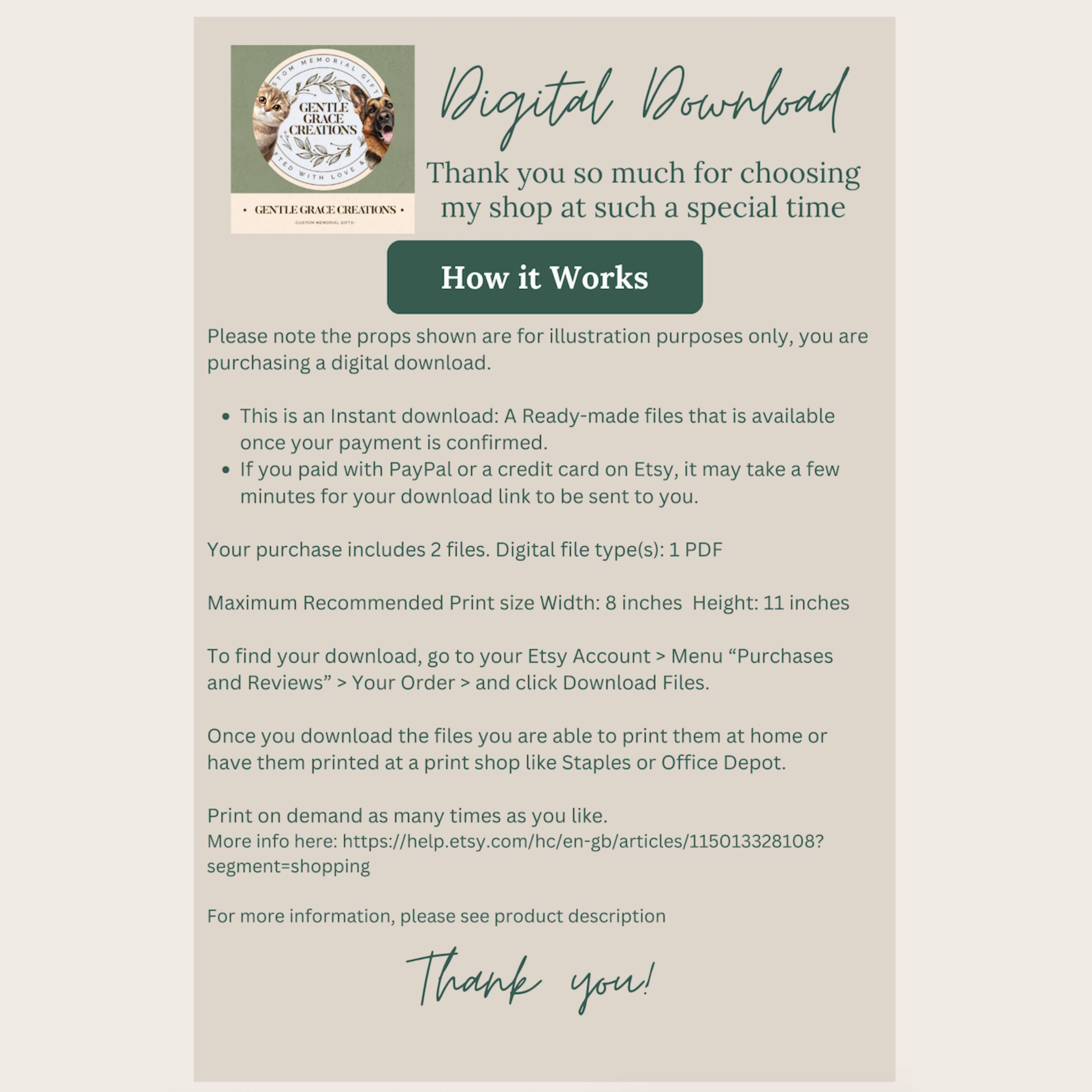 Loss of Pet Grief Journal Printable Pet Loss Memory Gift Dog Cat ...