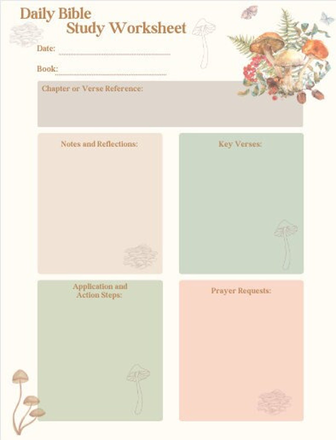 Bible Study Printable Bible Study Journal Template and Study - Etsy