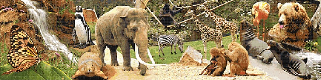Zoo Cross-stitch Embroidery Pattern PDF Download - Etsy