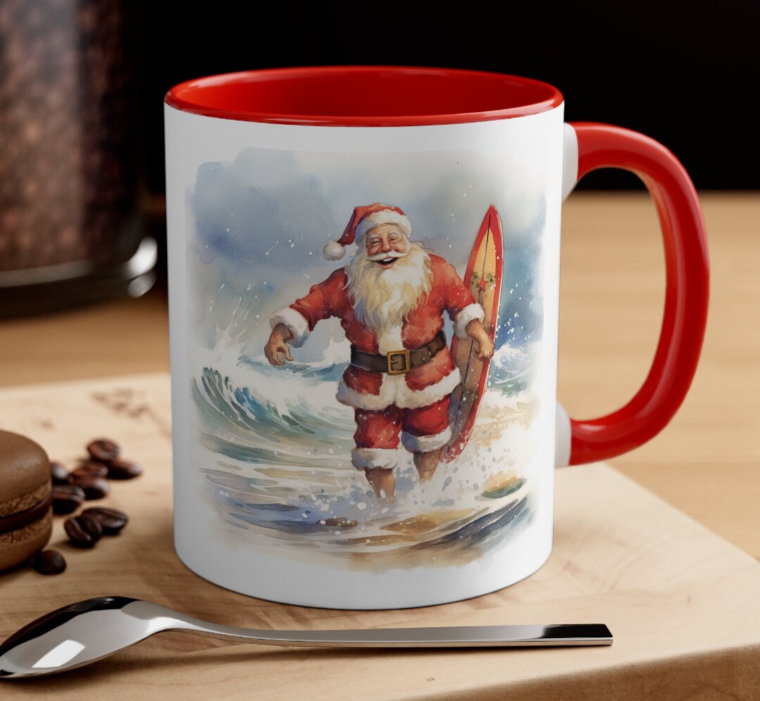 Surfboard Santa Arriving Just in Time for Christmas - Etsy