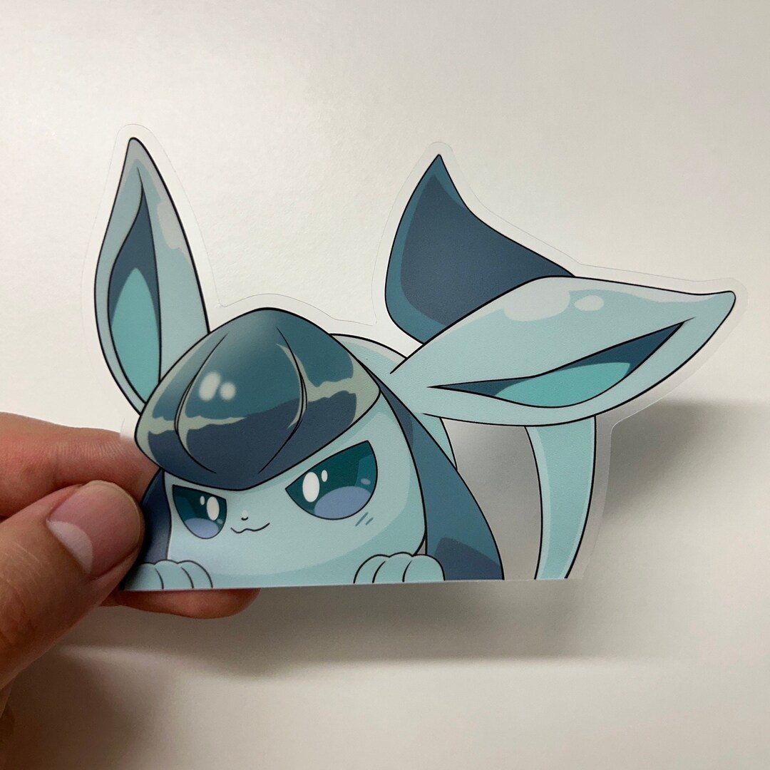 Glaceon Peeker Sticker - Etsy