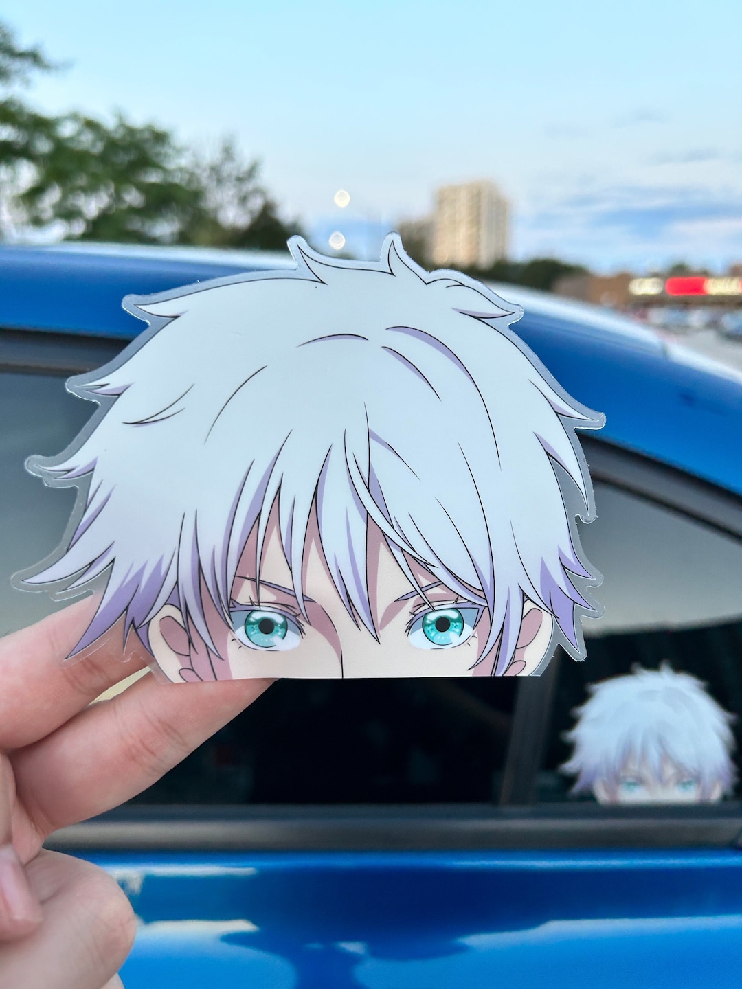 Gojo Clear Peeker Sticker Anime Peeking Decal - Etsy