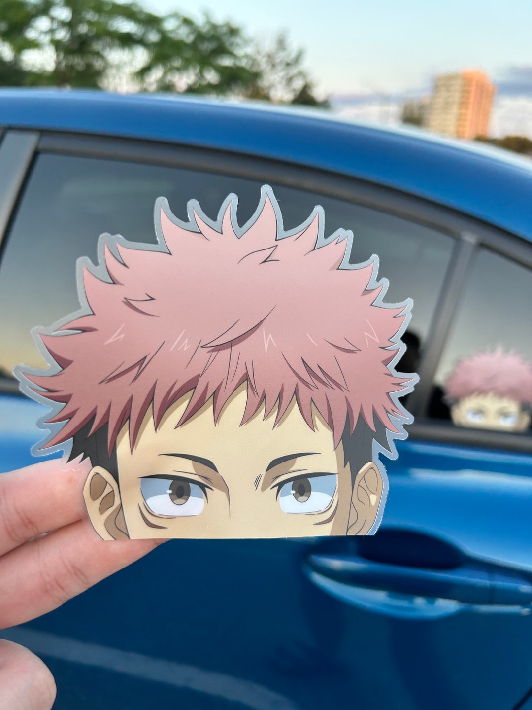 Yuji Clear Peeker Sticker Anime Peeking Decal - Etsy