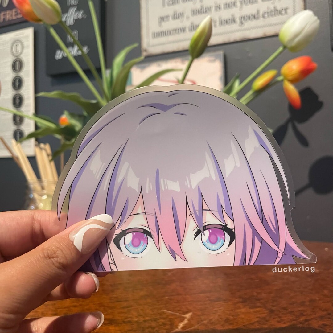 March Clear Peeker Sticker | Anime Peeking Decal - Etsy