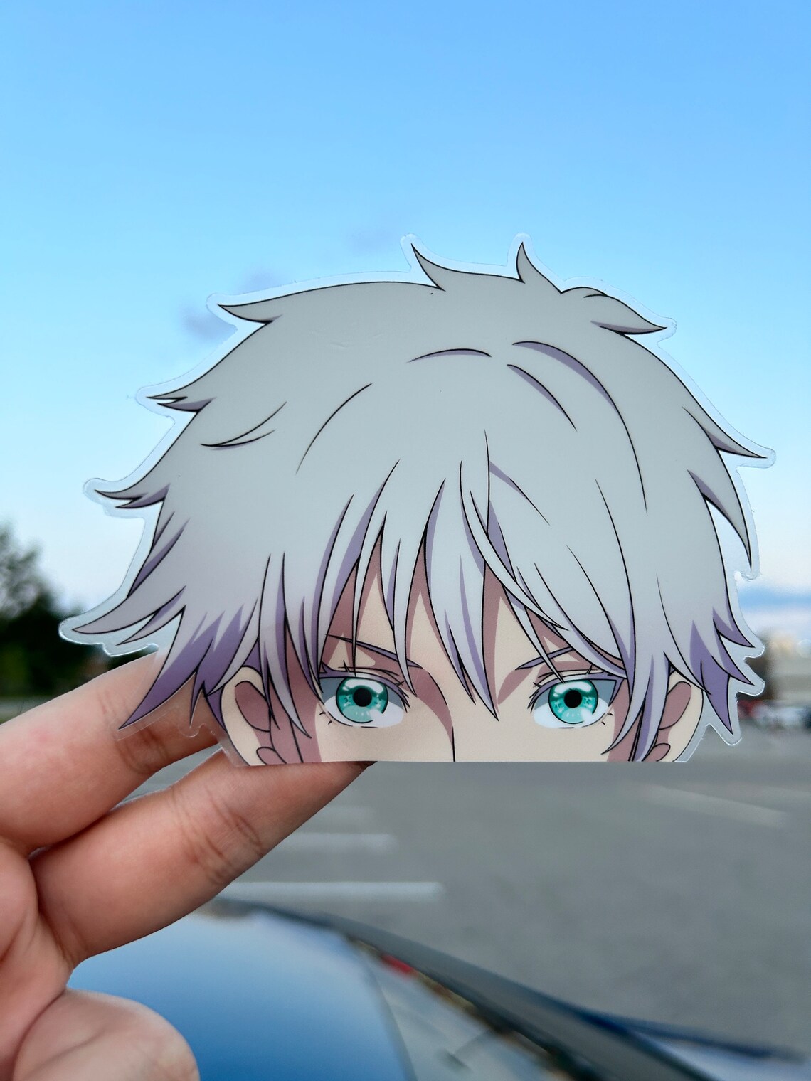 Gojo Clear Peeker Sticker | Anime Peeking Decal - Etsy