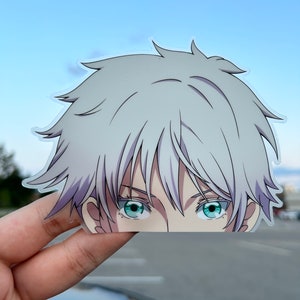 Gojo Clear Peeker Sticker | Anime Peeking Decal - Etsy