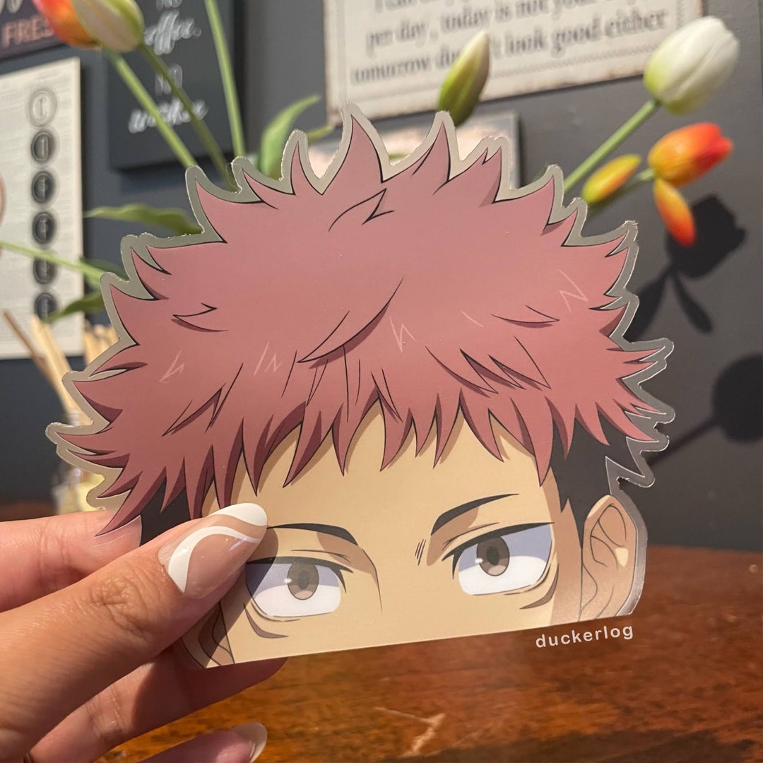 Yuji Clear Peeker Sticker | Anime Peeking Decal - Etsy