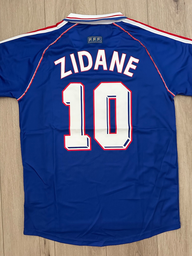 France Zinedine Zidane Soccer Jersey Retro Final 1998 10 Blue Regular ...