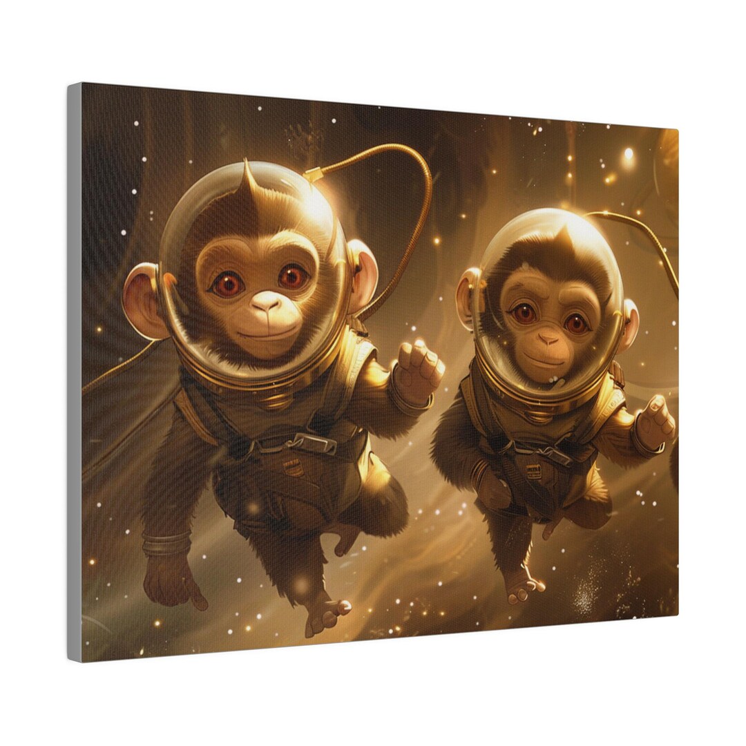 Space Monkeys 1 Matte Canvas, Stretched, 0.75, Gift For, Boy, Girl ...