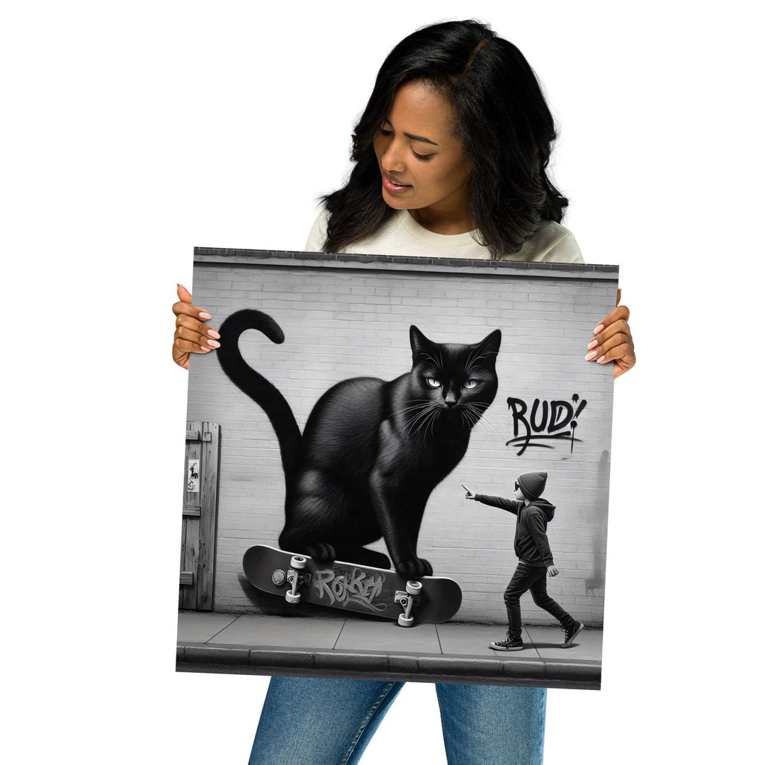 Rude Cat Urban Art Printed Matte Paper Poster for Custom Product or ...
