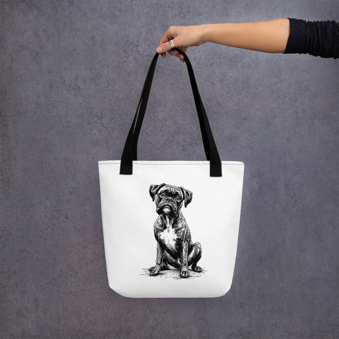 Boxer Tote Bag, Dog Lover Tote Bag, Dog Theme Bag for Custom Product or ...