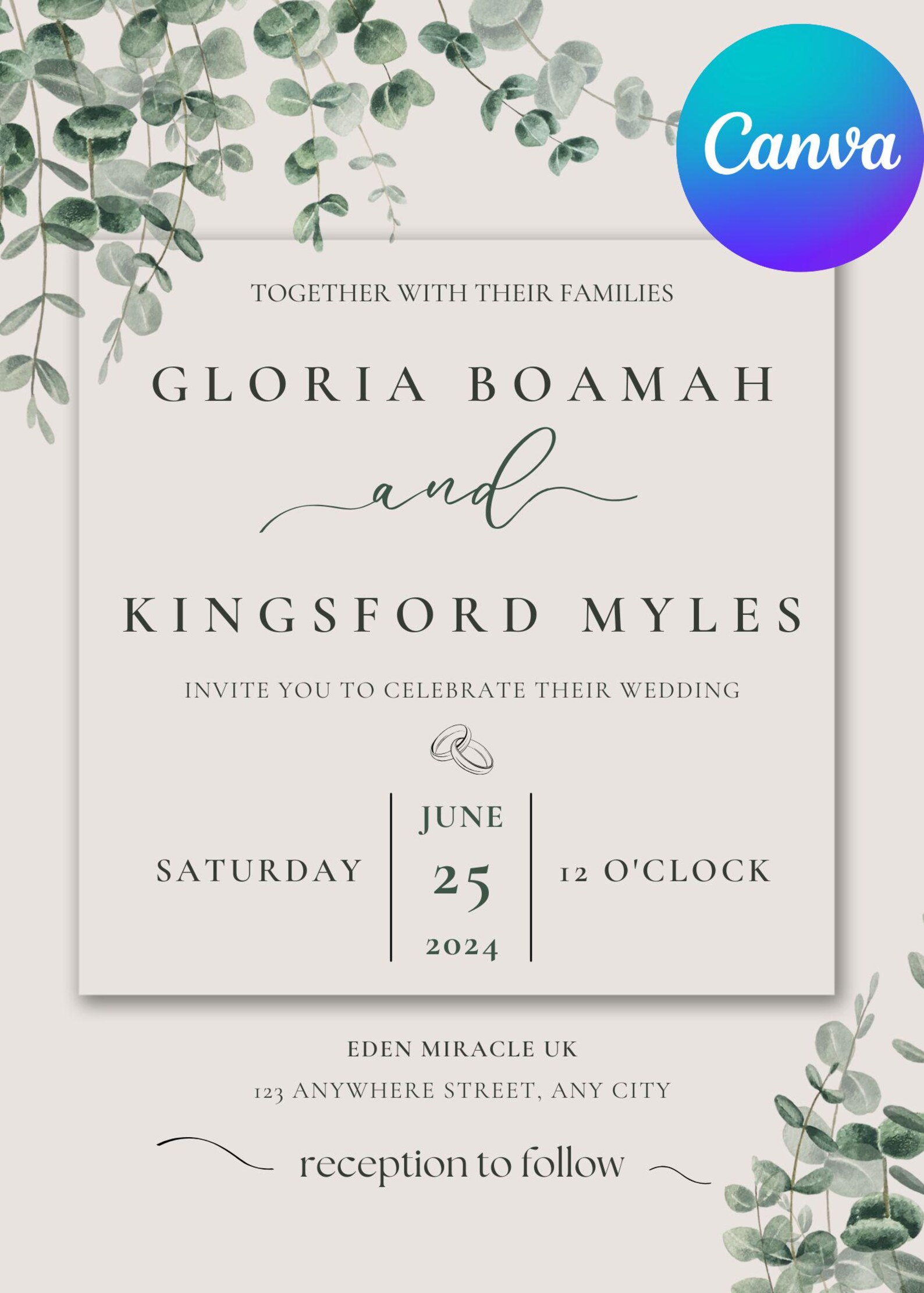 Electronic Wedding Reception Invitation Template, Modern Reception ...