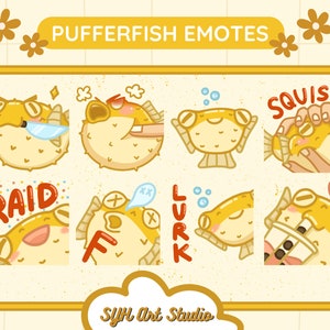 Twitch Emotes | Cute Pufferfish Emotes | Animal Emotes | Discord ...