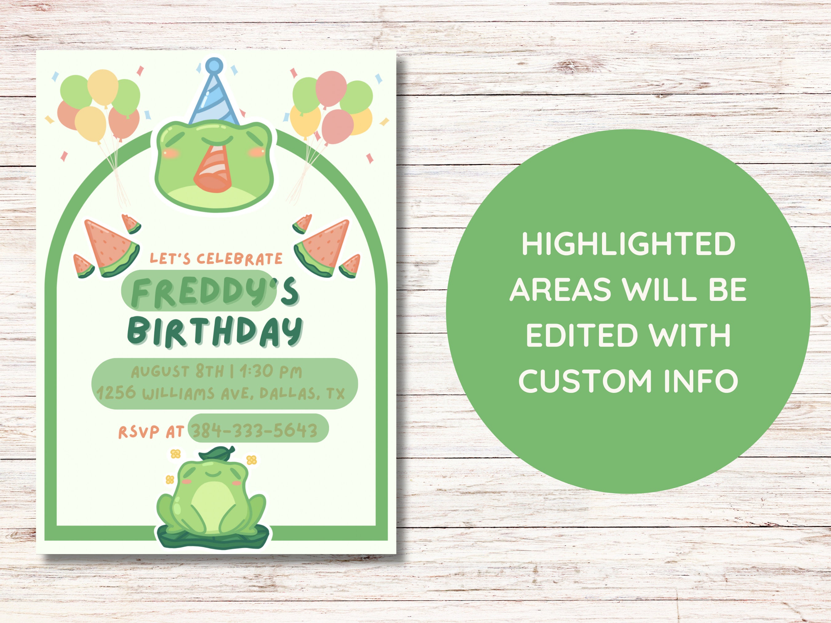 Custom Birthday Invitation | Cute Frog Invitation | Frog Party Invite ...