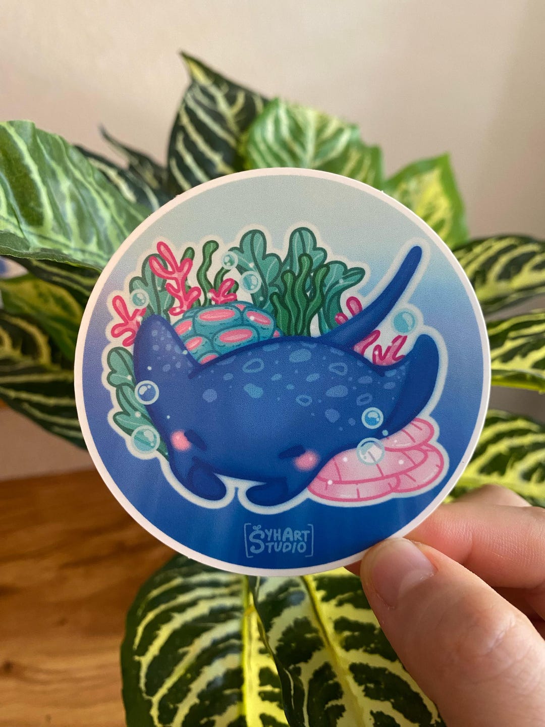 Manta Ray Sticker | Matte Sticker | Cute Aquatic Animal Sticker | Cute ...