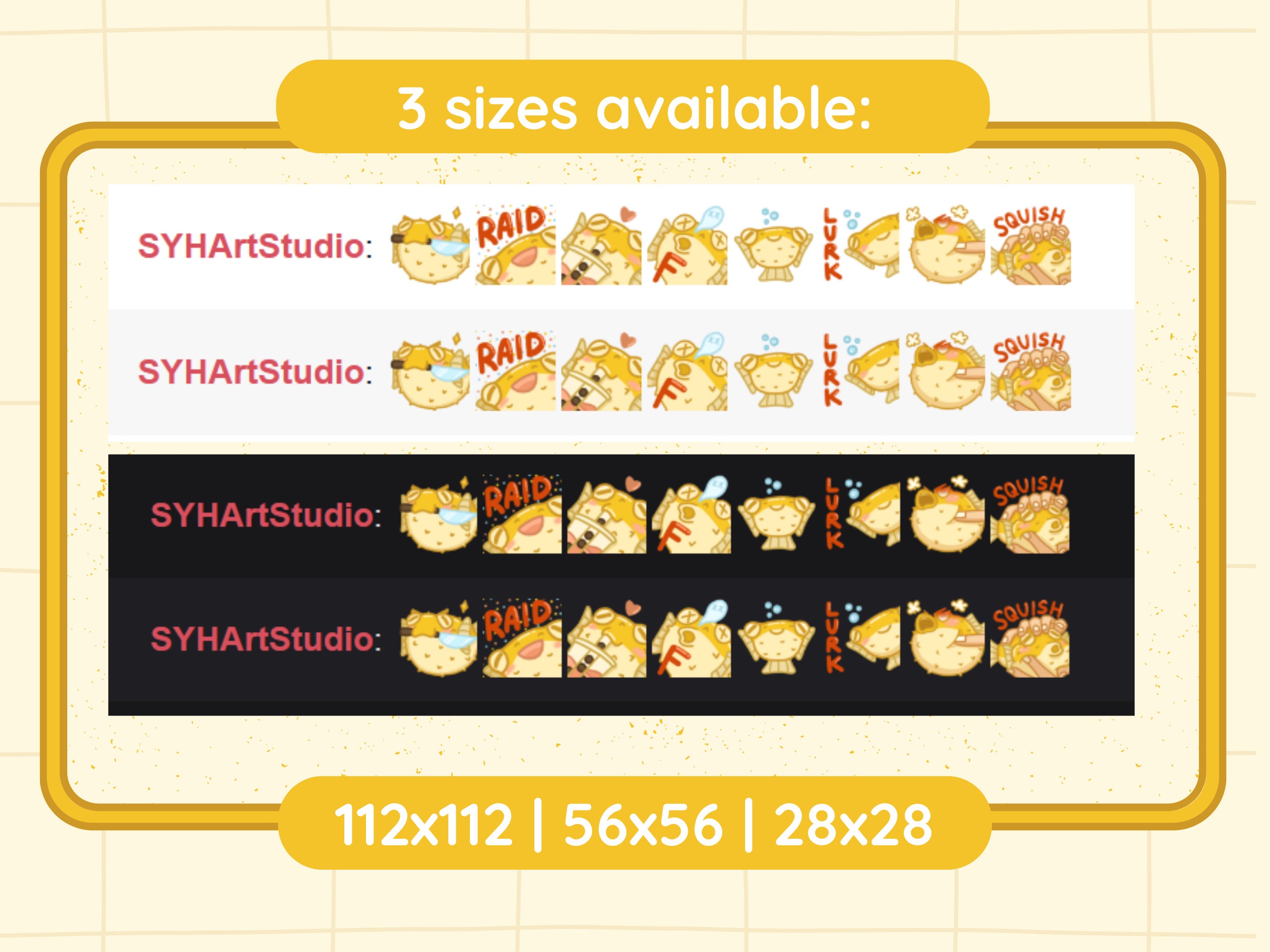 Twitch Emotes | Cute Pufferfish Emotes | Animal Emotes | Discord ...