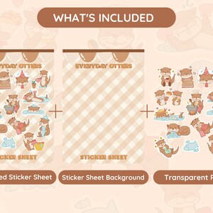Printable Otters Digital Stickers | Printable Sticker Sheet | Planner ...