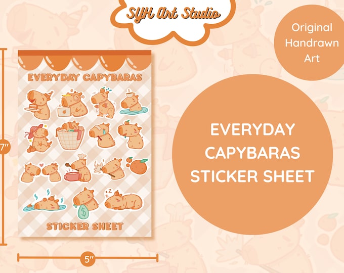 Capybara Stickers: Round PNG Clipart for Cricut (digital Download ...