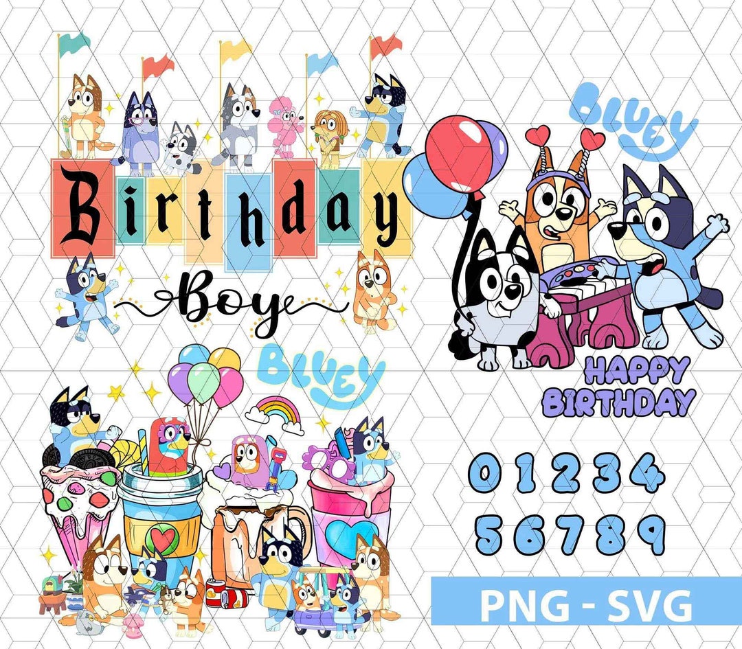 Bluey Birthday Png Bluey Party Instant Download Png Ready to - Etsy