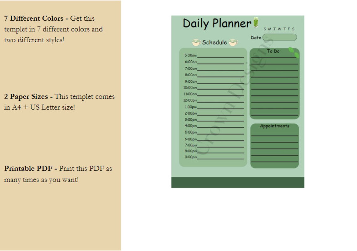 Printable PDF Planner , Digital PDF Planner , Printable to Do ...