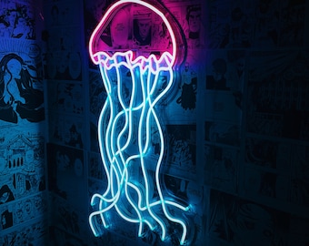 Jellyfish LED Neon Sign, Wall Decor, Wall Sign, Neon Lights - Etsy