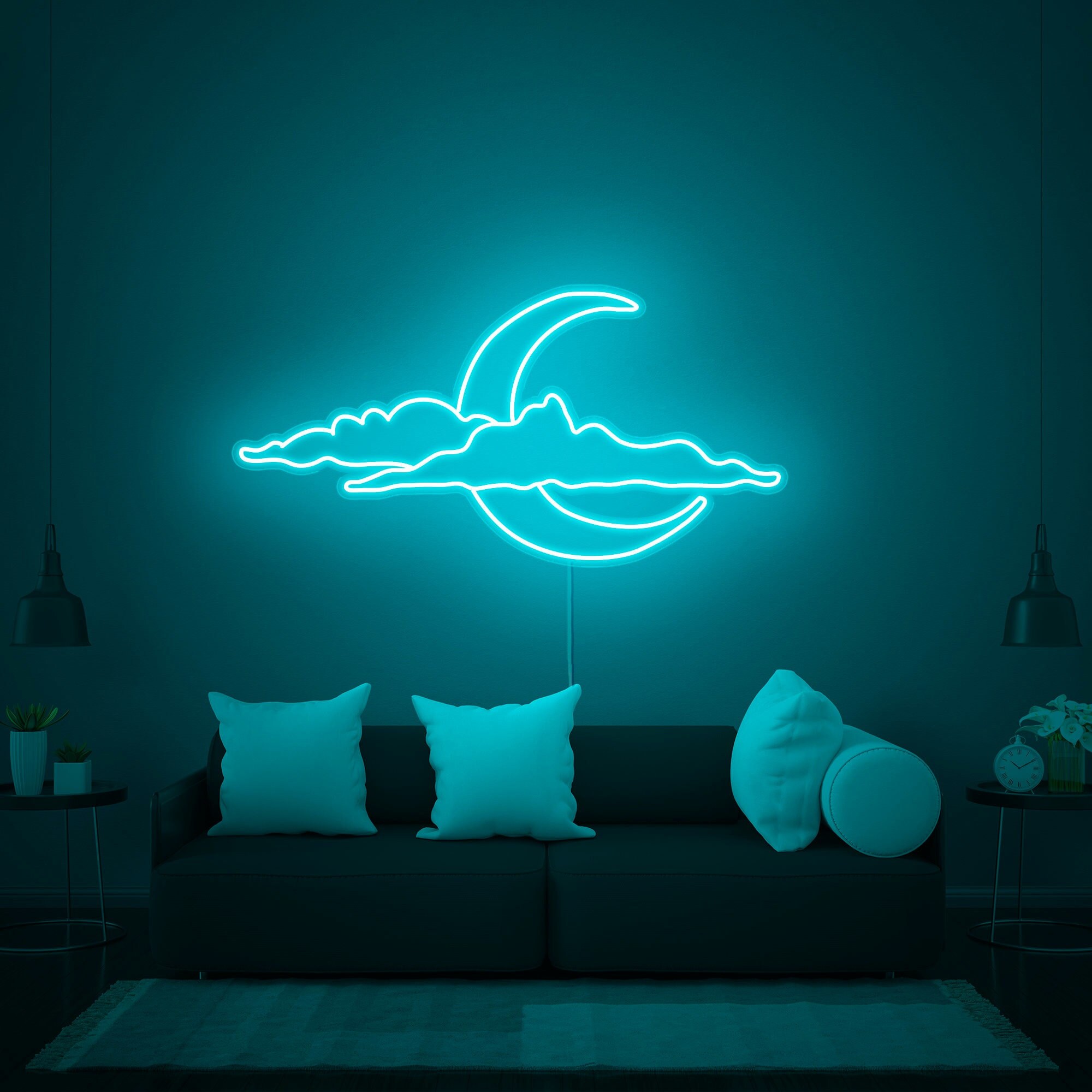Cloud and Moon LED Neon Sign – Wall Decor - Etsy
