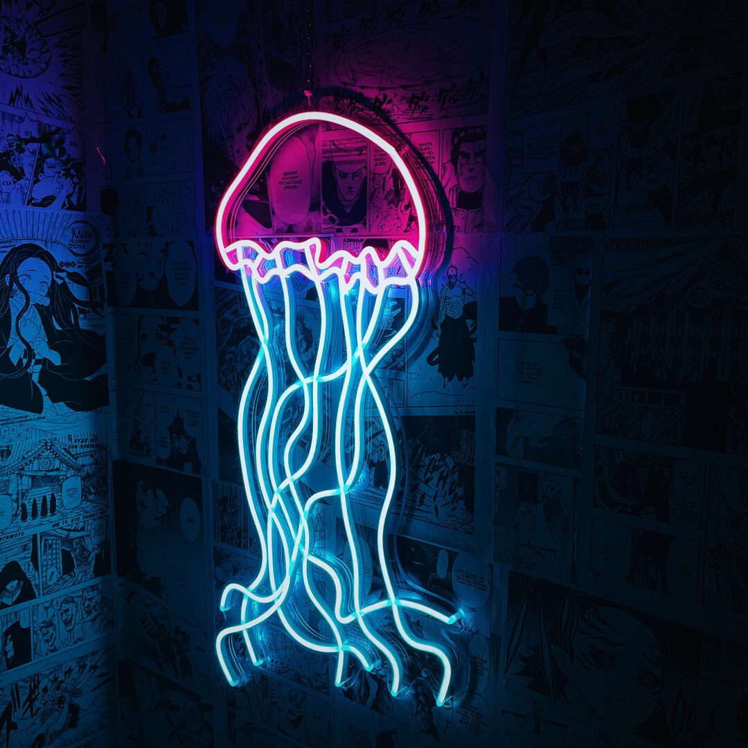 Jellyfish - LED Neon Sign, Wall Decor, Wall Sign, Neon Lights - Etsy